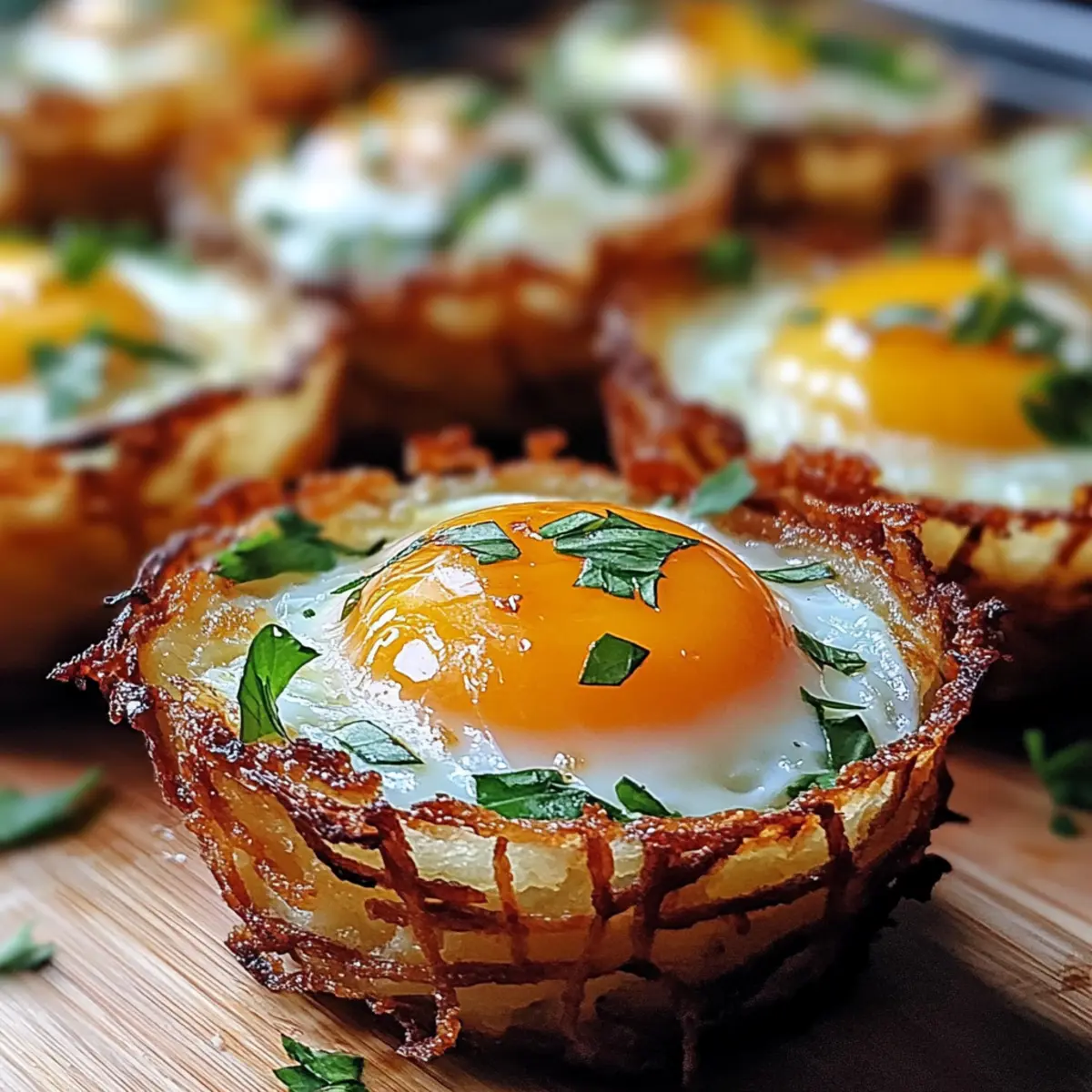 Ultimate Eggs in Crispy Hash Brown Baskets - Deliciously Customizable